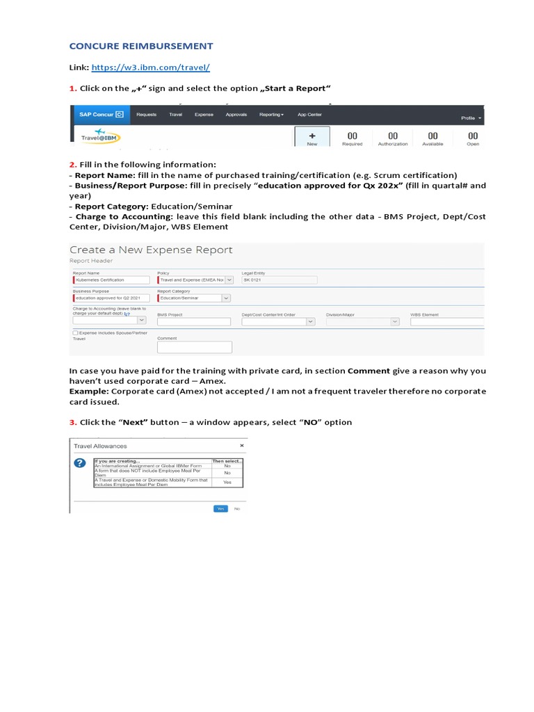 Linking Amex for Concur Reimbursement | PDF
