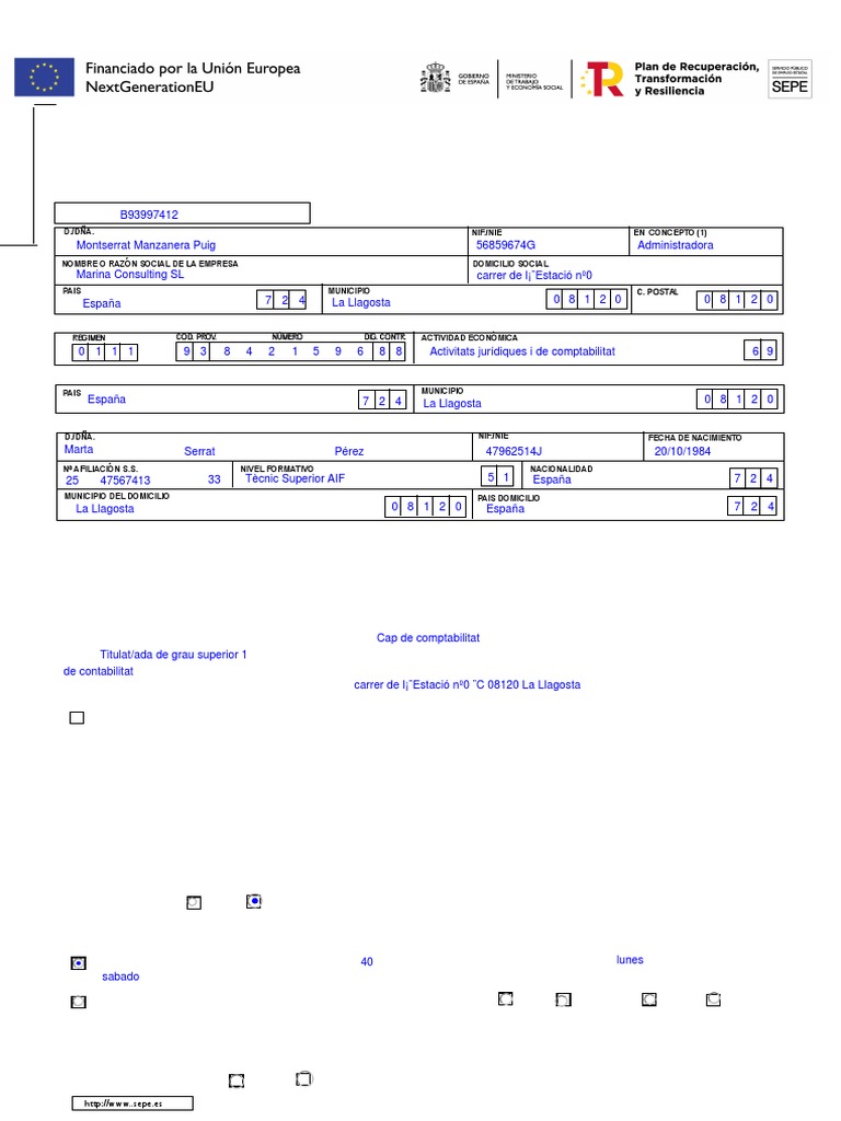Contracte Indefinit AV2 PDF | PDF | Tiempo de trabajo | Invalidez