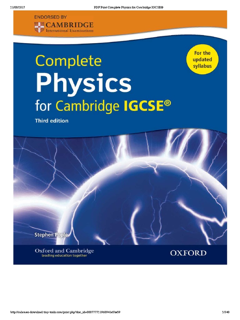3ED Complete Physics For The Cambridge IGCSE PDF | PDF | Educational ...