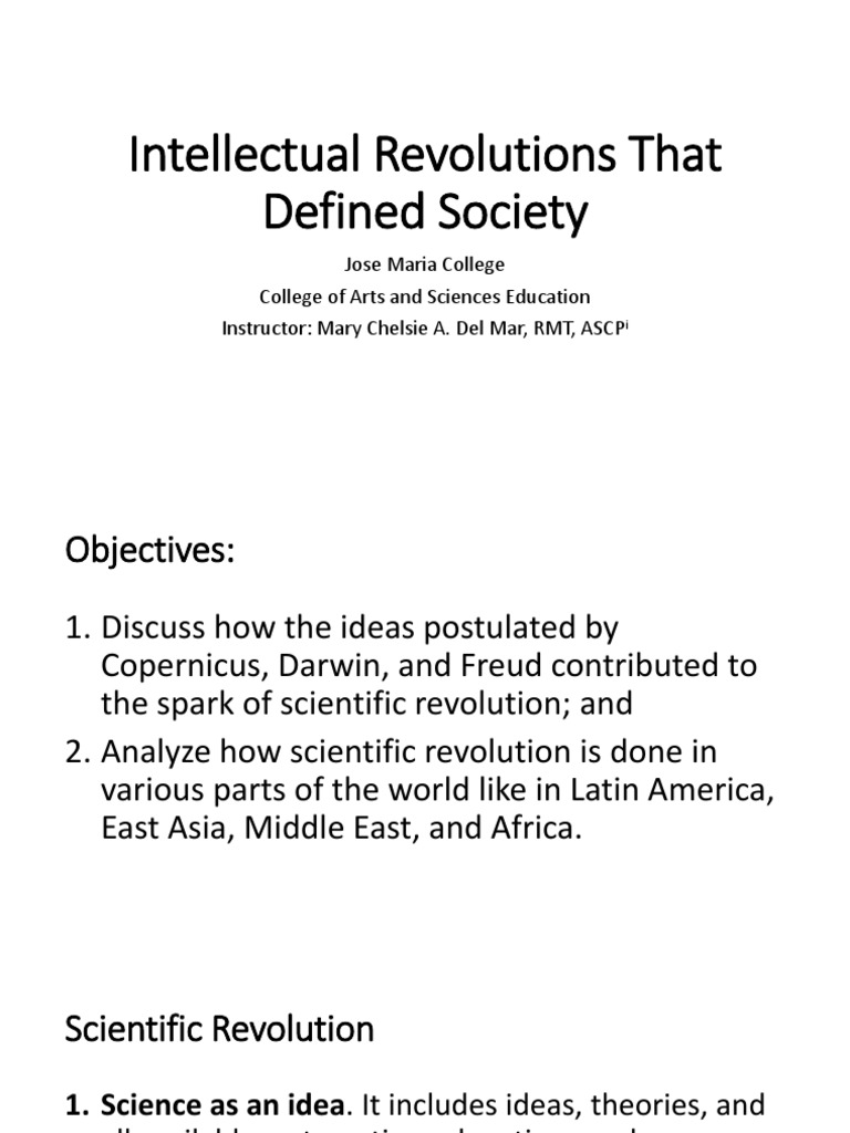 Intellectual Revolutions That Defined Society - Lesson 1 | PDF ...