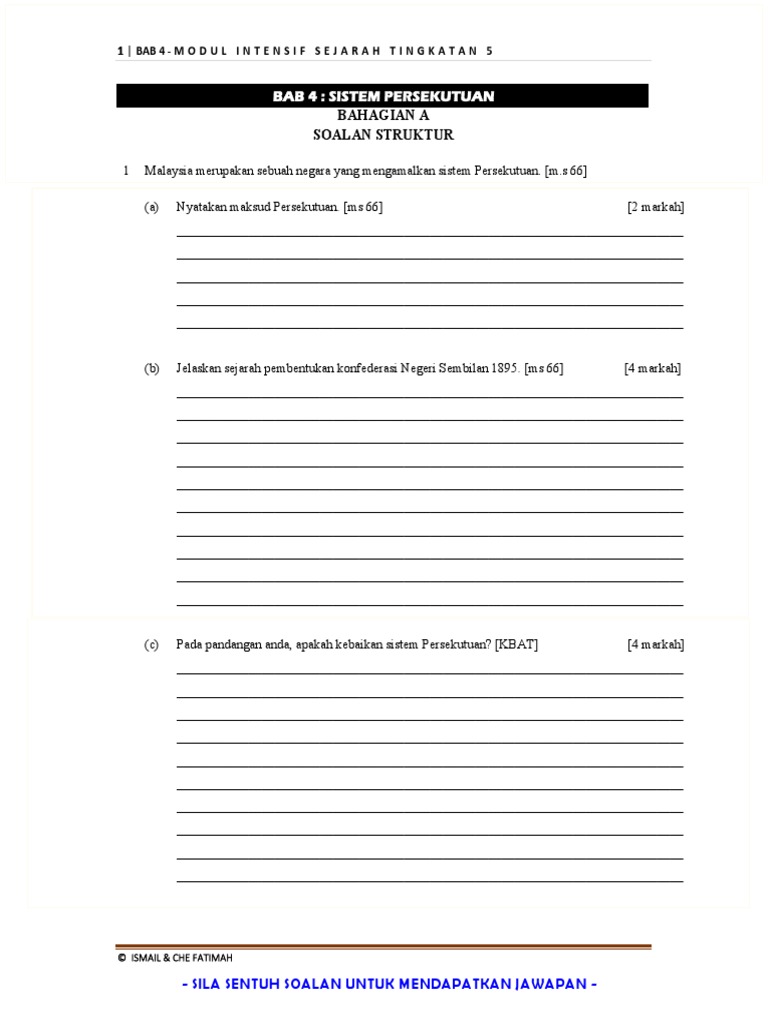 Sej-T5 Modul Latihan Bab 4 | PDF