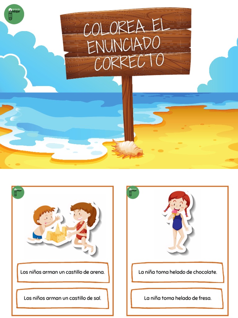 COMPRENSION LECTORA. Colorea El Enunciado Correcto. | PDF