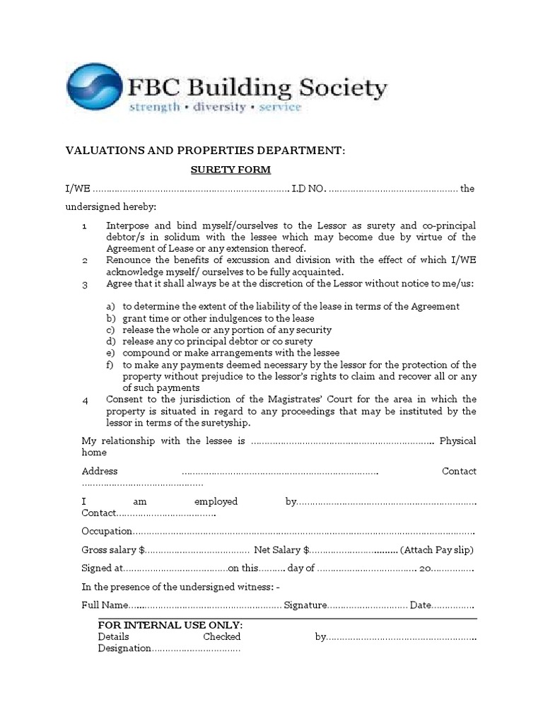 Surety Form | PDF