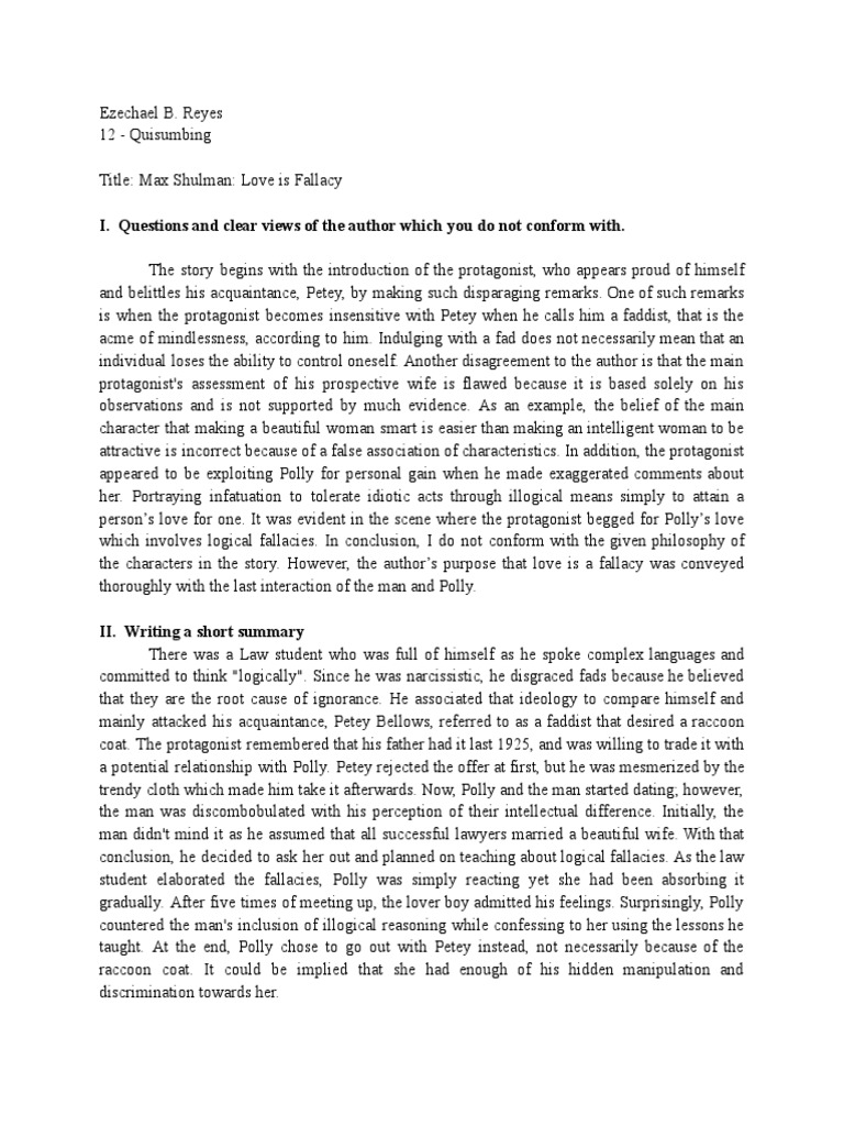 Reyes, E. - Performance Task 2 PDF | PDF | Fallacy | Logic