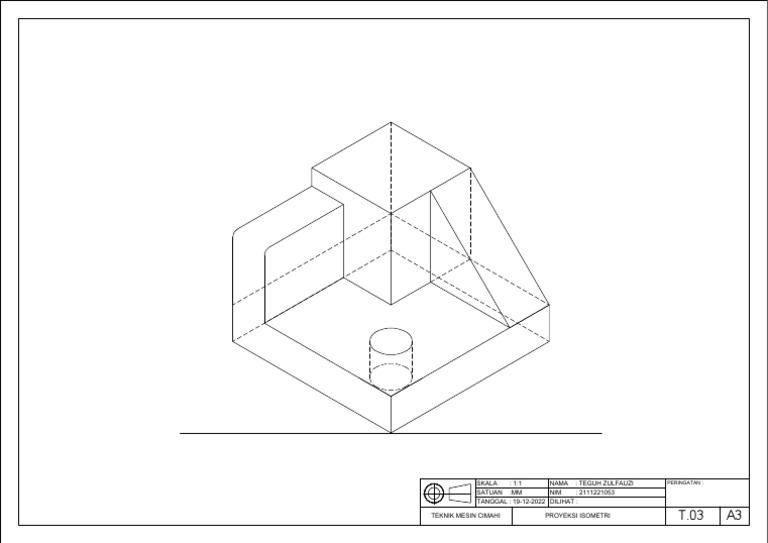 Tugas 3 Proyeksi Isometri PDF | PDF