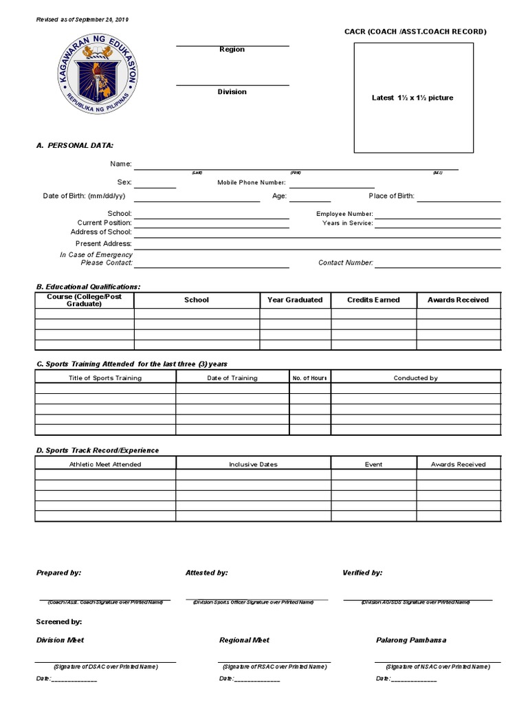 2020 Coach Record | PDF