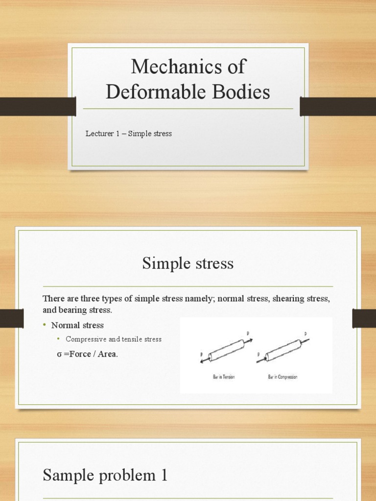 Lecture 2 - Simple Stress | PDF | Stress (Mechanics) | Strength Of Materials