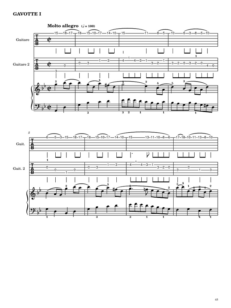 J.S. Bach - English Suite No.3 in G Minor BWV 808 Guitar-45-48 | PDF