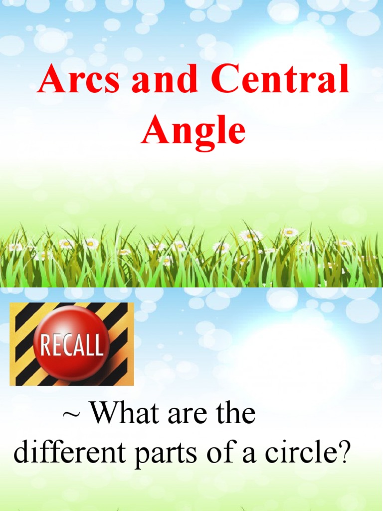 Arcs and Central Angle | PDF