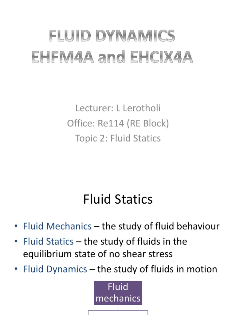 2.fluid Statics | PDF | Fluid Dynamics | Fluid Mechanics