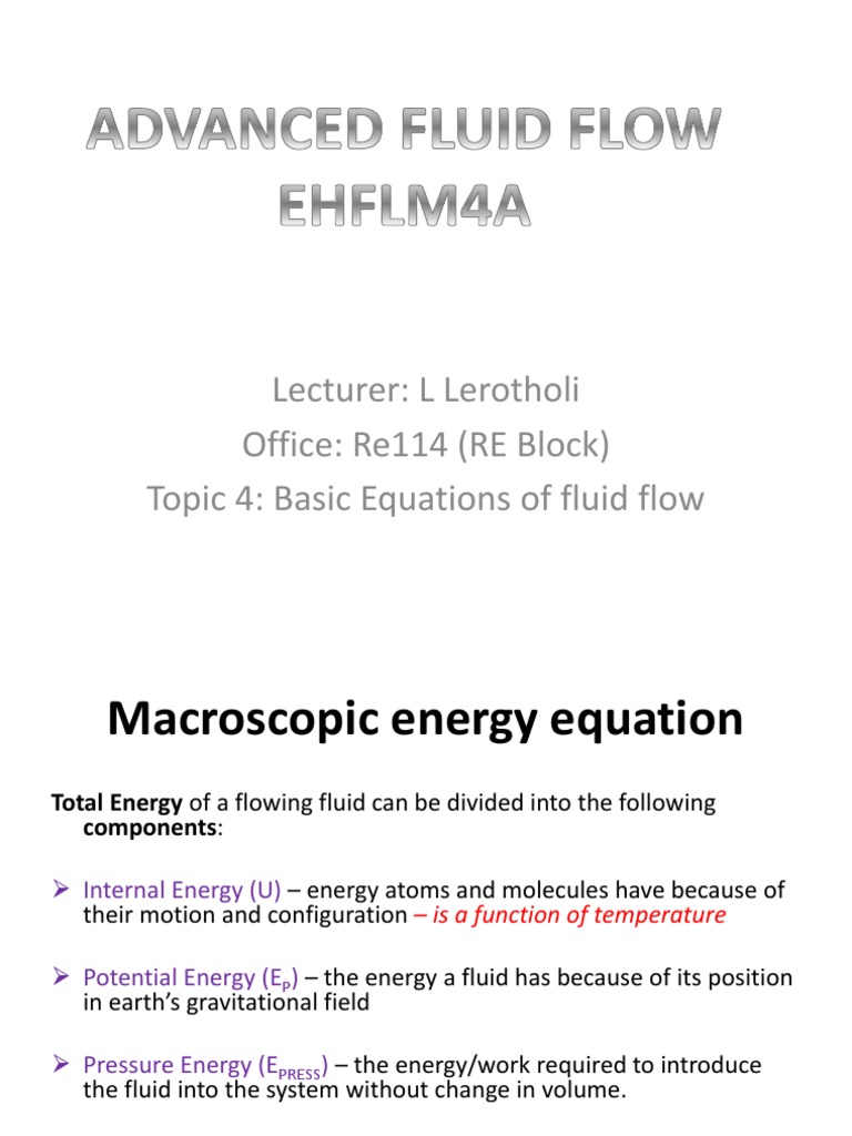 Fluid Flow Equations & Bernoulli's Principle | PDF | Fluid Dynamics ...