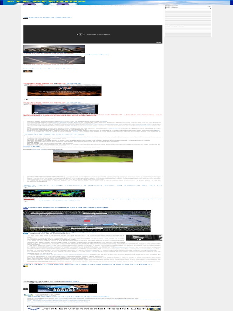 Weather Manipulation, Geo-Engineering, Weaponized Weather - What YOU ...