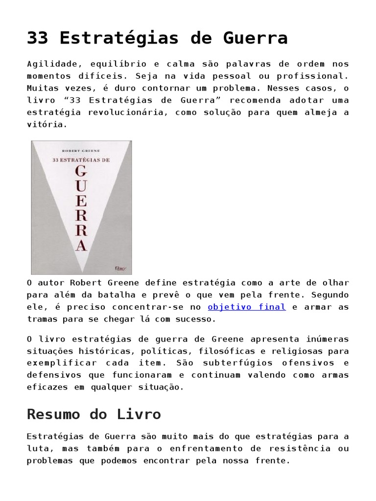 33 Estrategias de Guerra | PDF | Estratégia militar | Napoleão