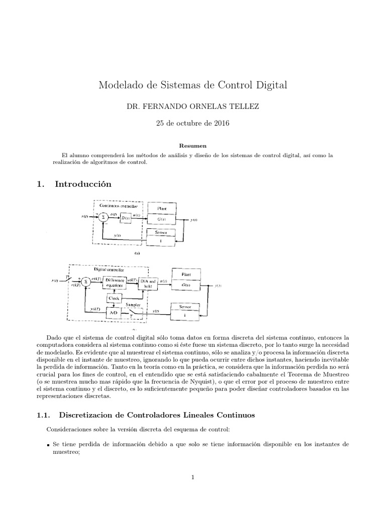 Modelado de Sistemas de Control Digital | PDF