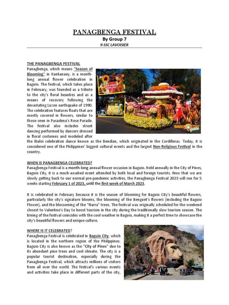 Panagbenga Info | PDF | Entertainment Events | Festival