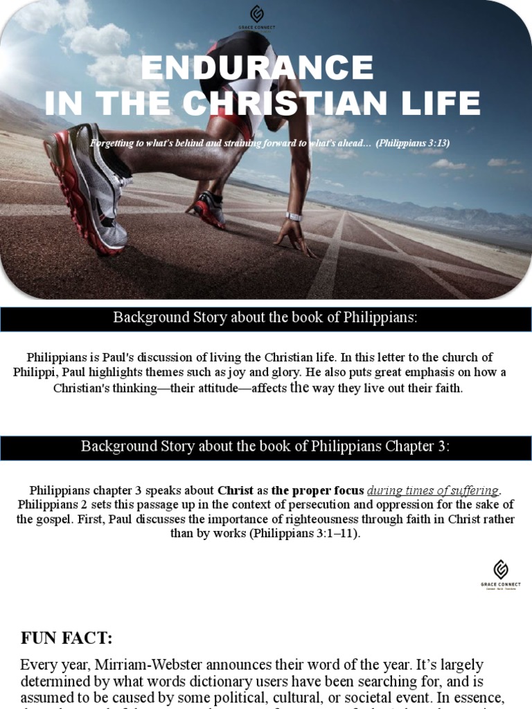 Endurance in The Christian Life | PDF | Epistle To The Philippians | Faith