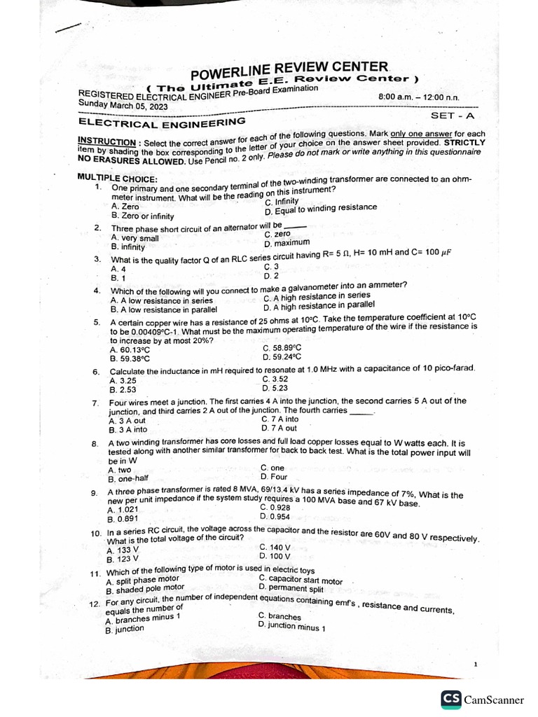 2023 EE Board Exam Prep Guide | PDF
