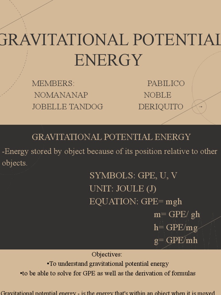 Gravitational Potential Energy Explained | PDF | Potential Energy | Gravity