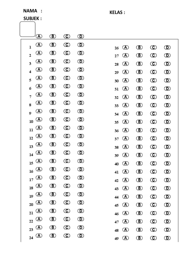Borang Omr SPM | PDF