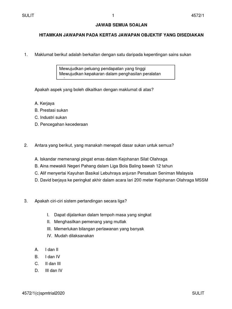 Trial SPM SS 2020 PDF | PDF