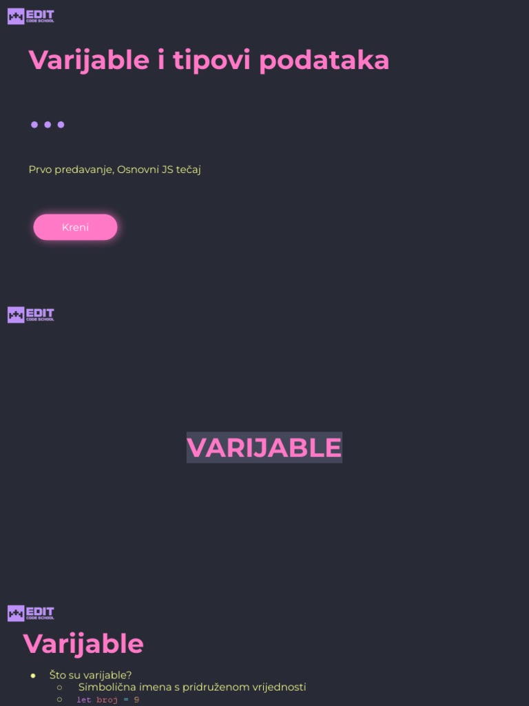 Varijable I Tipovi Podataka PDF | PDF