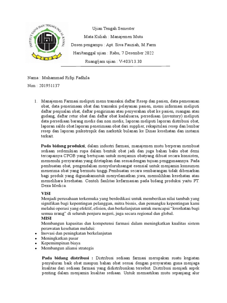 Uts Manajemenmutu | PDF | Bisnis | Pengembangan Diri