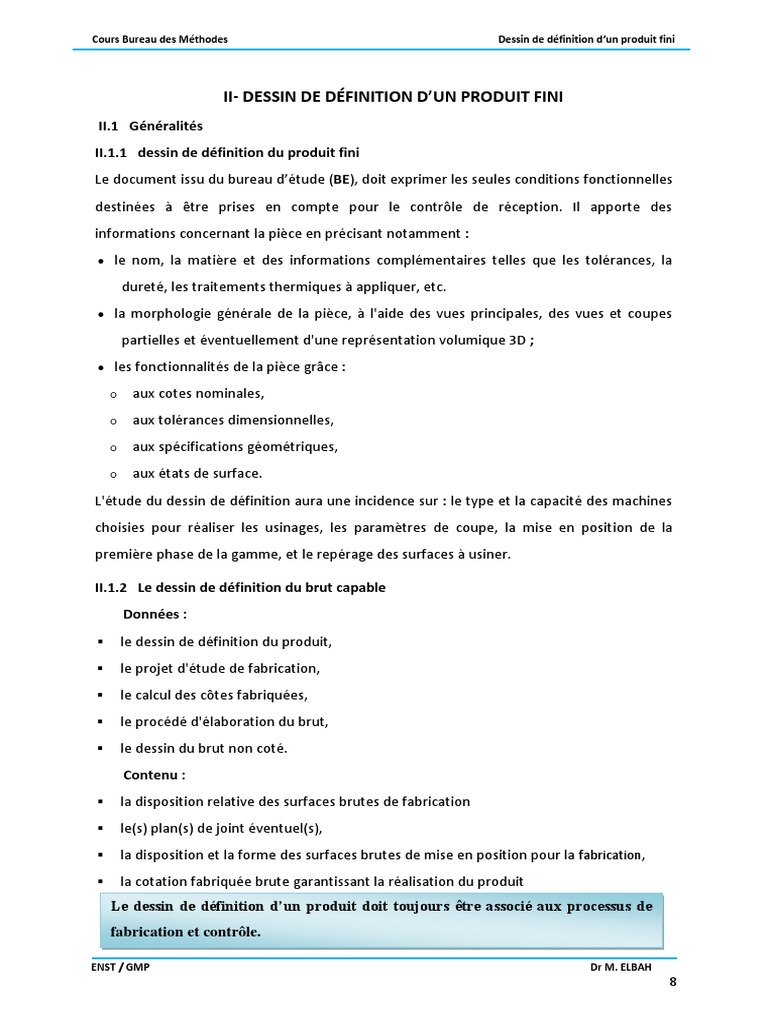 Dessin de définition d'un produit fini | PDF | Usinage | Tolérance ...