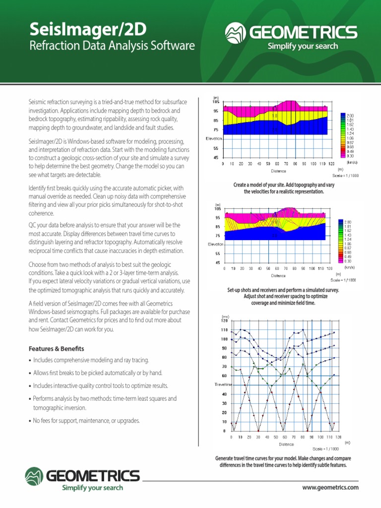 SeisImager/2D: Refraction Survey Software | PDF | Topography | Data