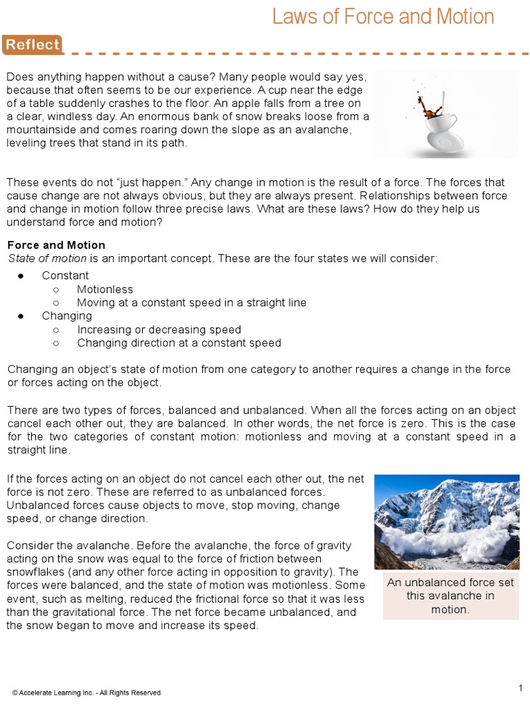 VA MSPS LawsofForceandMotion EXPLAIN STEMscopedia | PDF