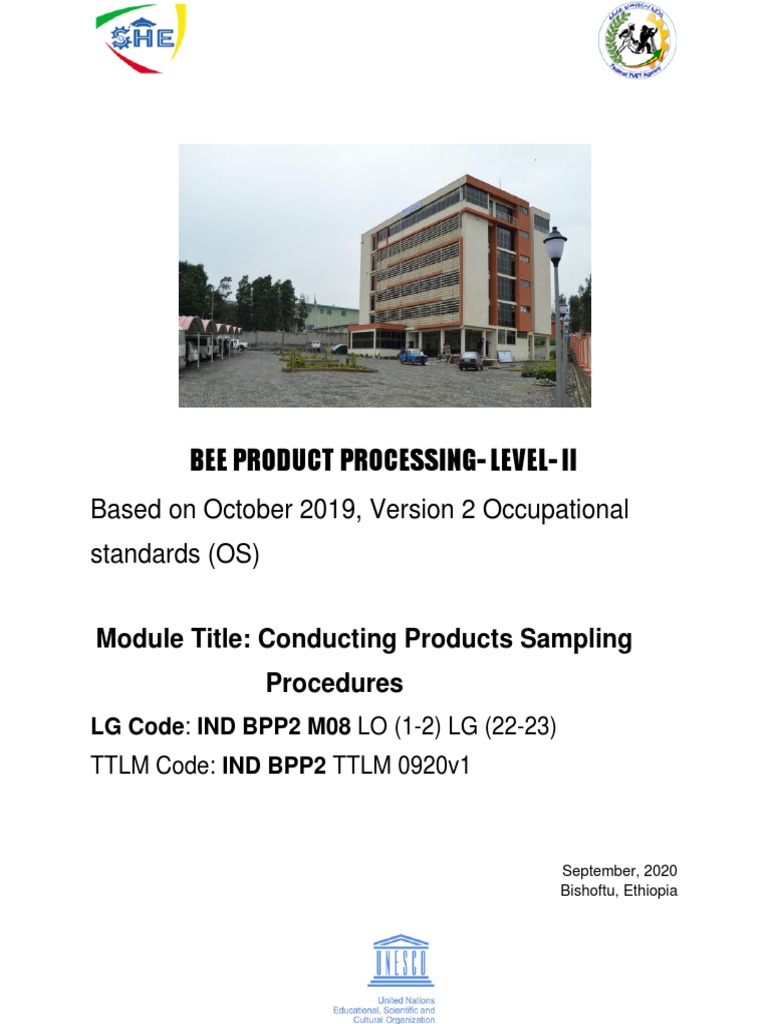 M08-Conducting Products Sampling Procedures | PDF | Sampling (Statistics) | Honey