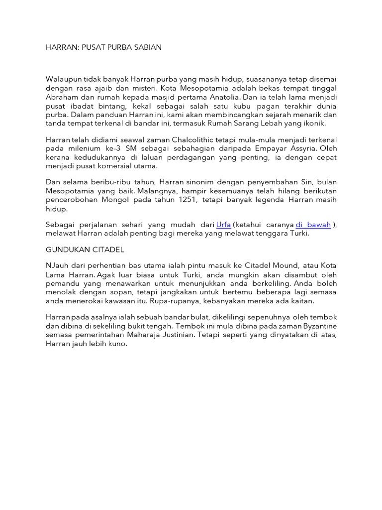 Harran: Pusat Agama Sabian Purba | PDF