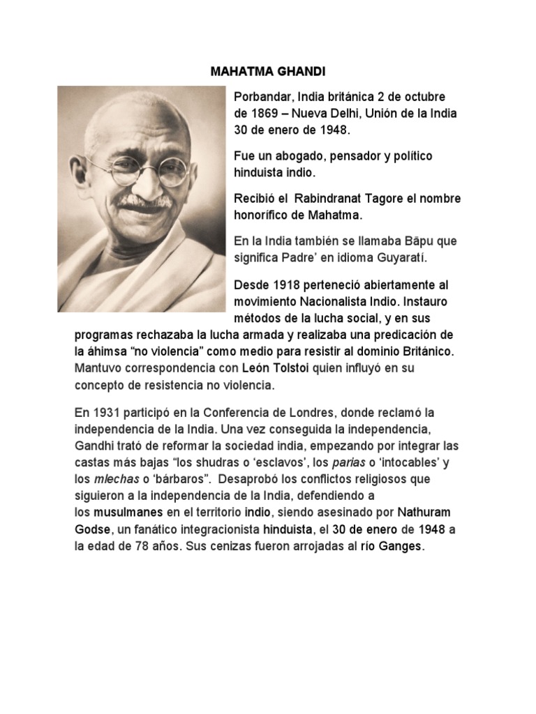 Mahatma Ghandi | PDF | Mahatma Gandhi | Bruce Lee