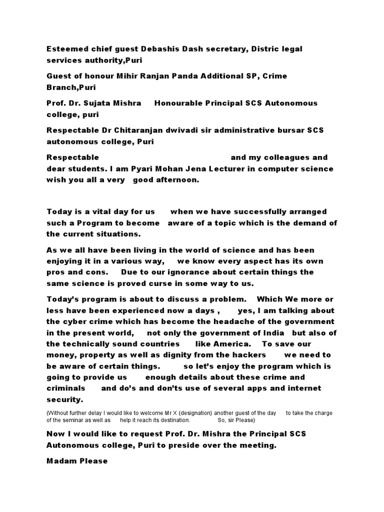 Speech | PDF