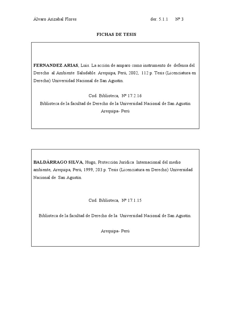 Fichas de Tesis | PDF