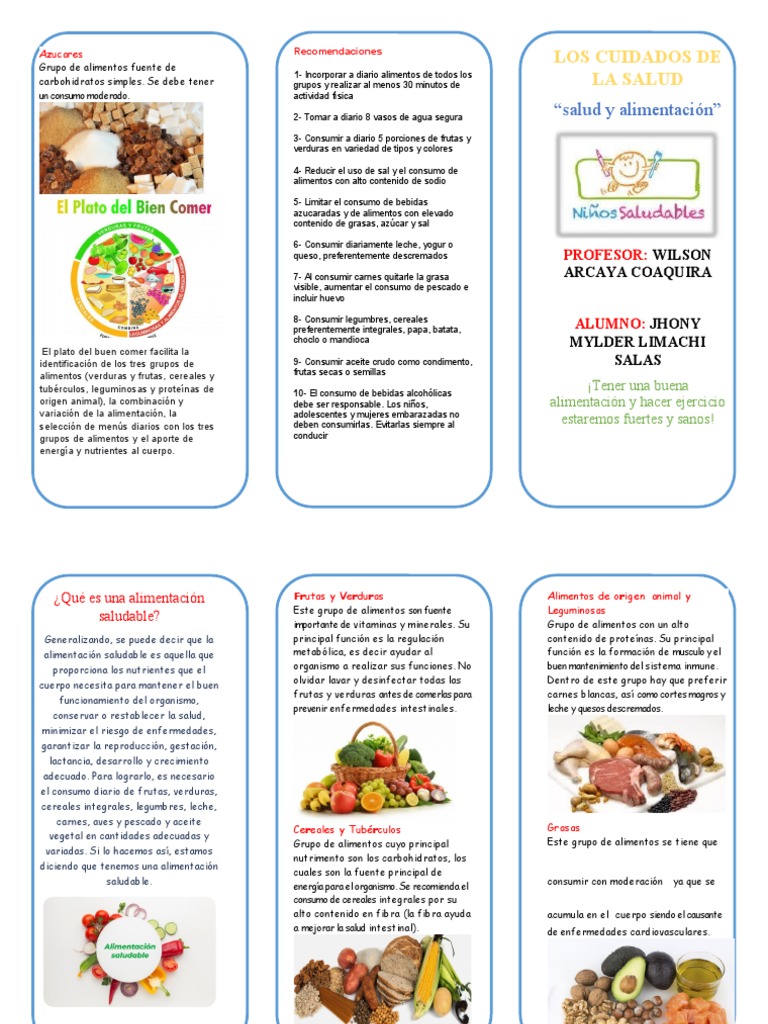 Triptico Saludable | PDF | Alimentos | Legumbre