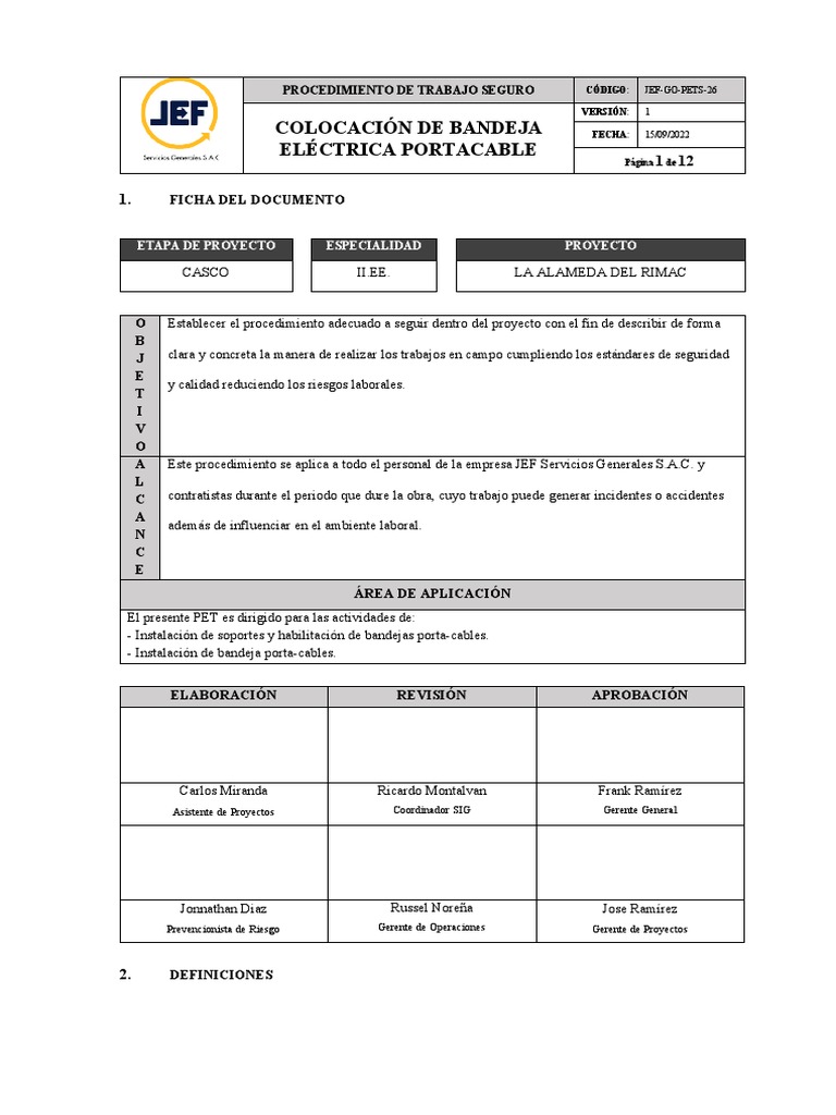 Jef-Go-Pets-26-Colocación de Bandeja Eléctrica Portacable | PDF
