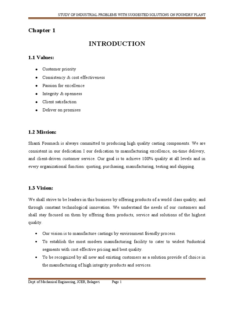 Industrial Internship Report (4) F1111 | PDF | Foundry | Casting ...