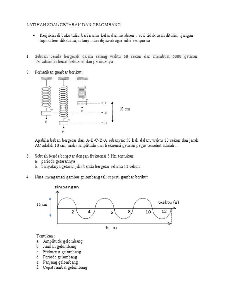 Latihan Soal Getaran Dan Gelombang | PDF | Griya & Taman