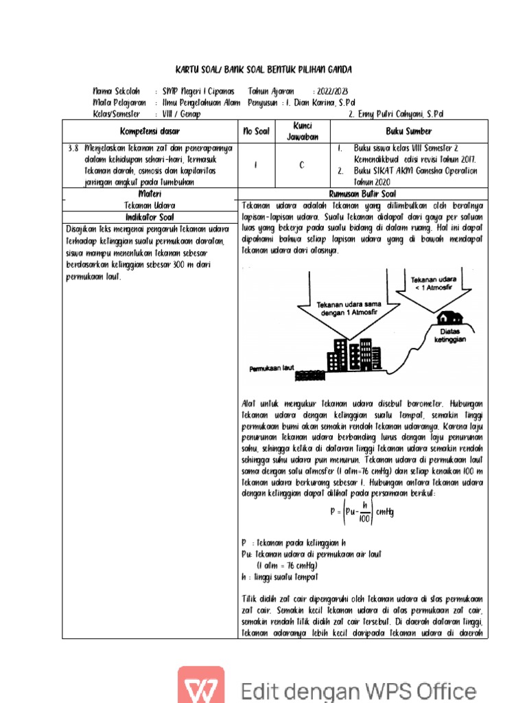 Pengaruh Tekanan Udara Terhadap Ketinggian | PDF