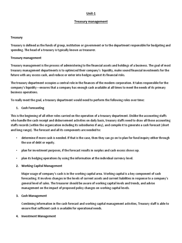 Treasury Managements Slides | PDF | Investing | Banks