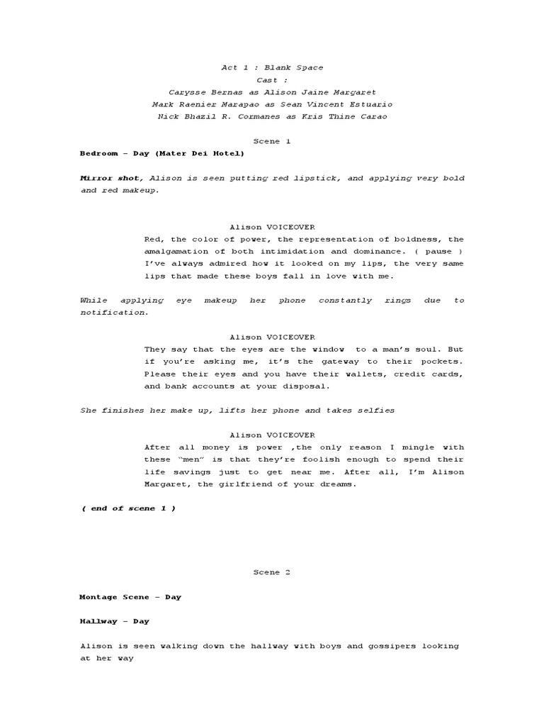 Blank Space Script | PDF | Poetry