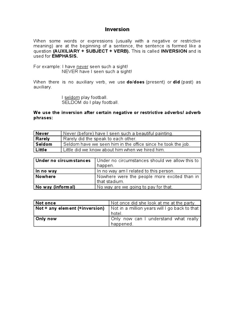 Inversion c1 Eoi 2023 Feb | PDF | Cognitive Science | Syntax