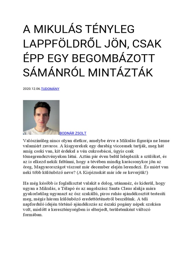A Mikulás Tényleg Lappföldről Jön | PDF