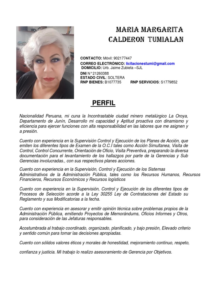 CV Maria Margarita Calderon Tum I Alan | PDF | Lima | Business
