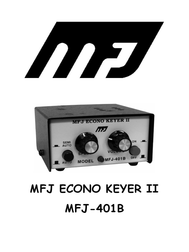 MFJ-401B Manual | PDF | Electrical Connector | Information And ...