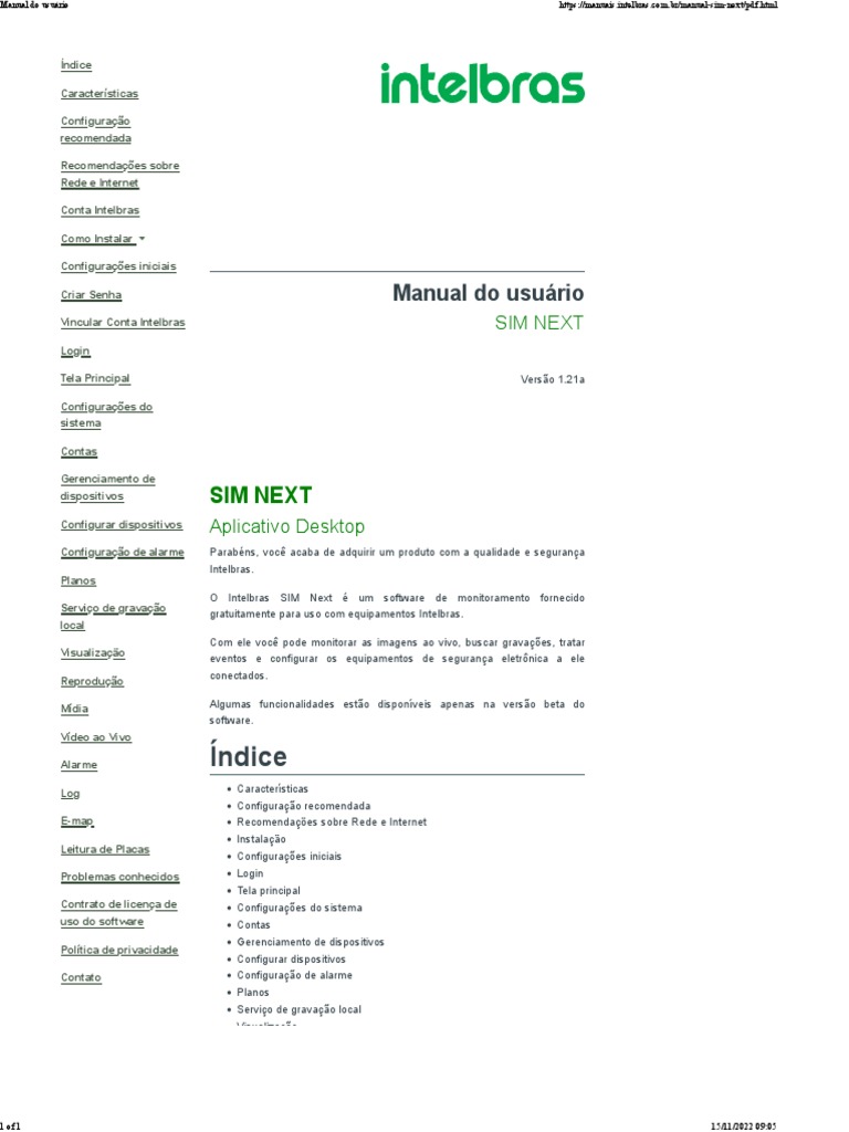 Manual do Usuário Intelbras SIM Next | PDF | Rede de computadores ...