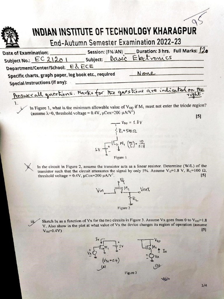 Basic Electronics End Sem Paper PDF | PDF | Bipolar Junction Transistor ... Basic Electronics End Sem Paper PDF | PDF | Bipolar Junction Transistor ...