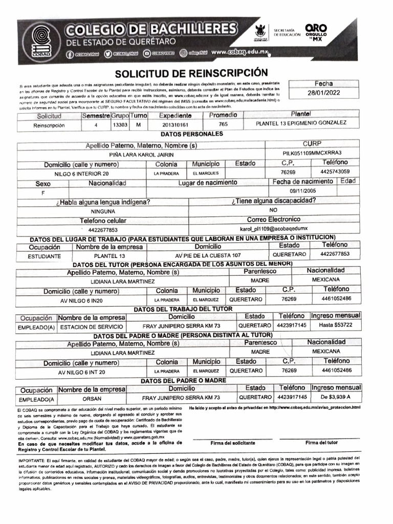 formato de reinscripción.pdf | PDF