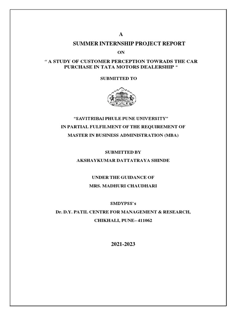 Akshay Shinde SIP Report Final PDF | PDF | Survey Methodology | Methodology