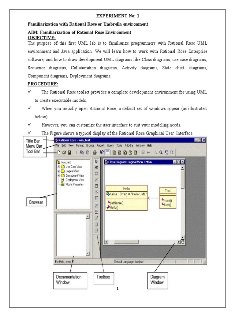 Uml EXPERIMENT No 1 | PDF | Unified Modeling Language | Component Based Software Engineering